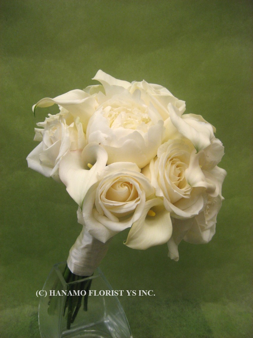 WEDB603 Peony, Calla & Rose Brides' Bouquet [WEDB603] - $0.00 : Hanamo ...